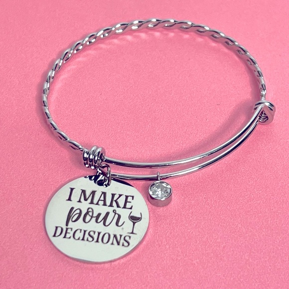 Jewelry | Stainless Steel Adjustable Wire Charm Bracelet New | Poshmark